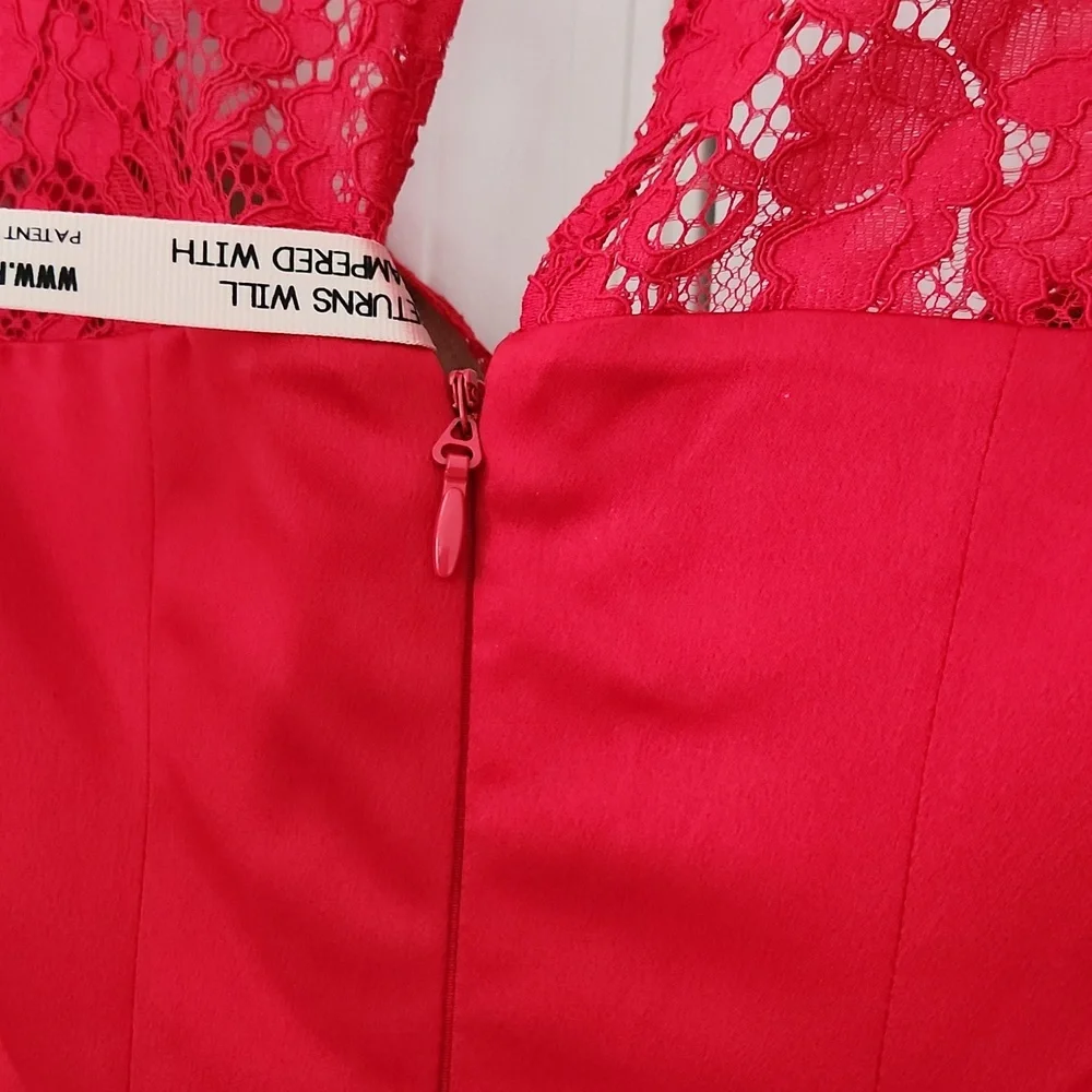 House of CB | Dresses | House Of Cb Red Lace Mini Dress | Poshmark